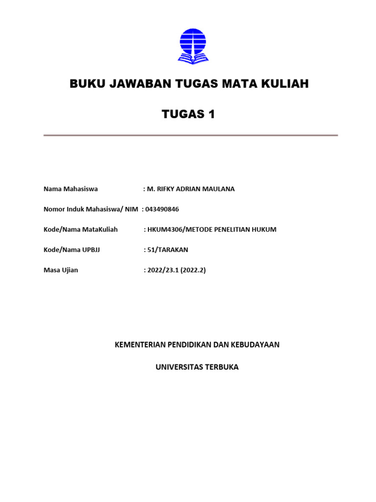 BJT TMK 1 METODE PENELITIAN HUKUM-dikonversi | PDF