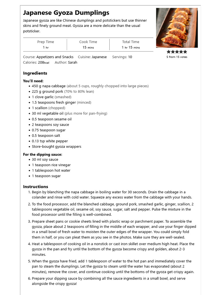Japanese Gyoza Dumplings - The Woks of Life | PDF | Foods | Cuisine