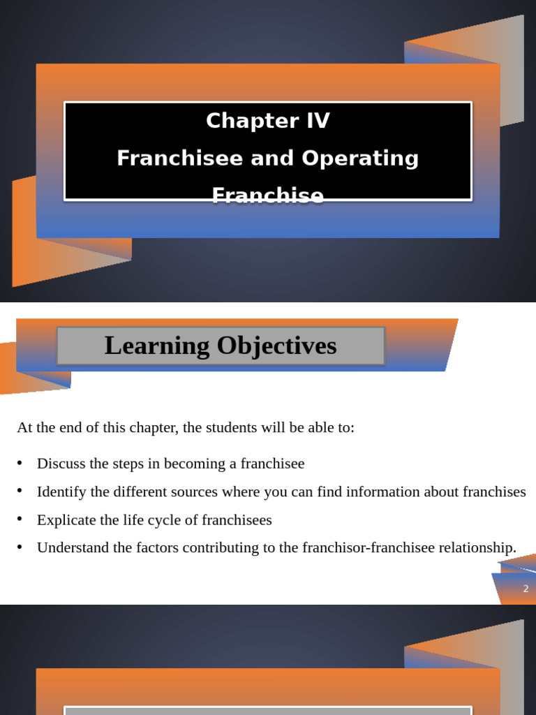 P1 Chapter 4 Franchisee and Operating Franchise 2 | PDF | Franchising | Business