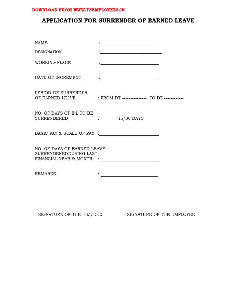 Surrender Leave Employees | PDF