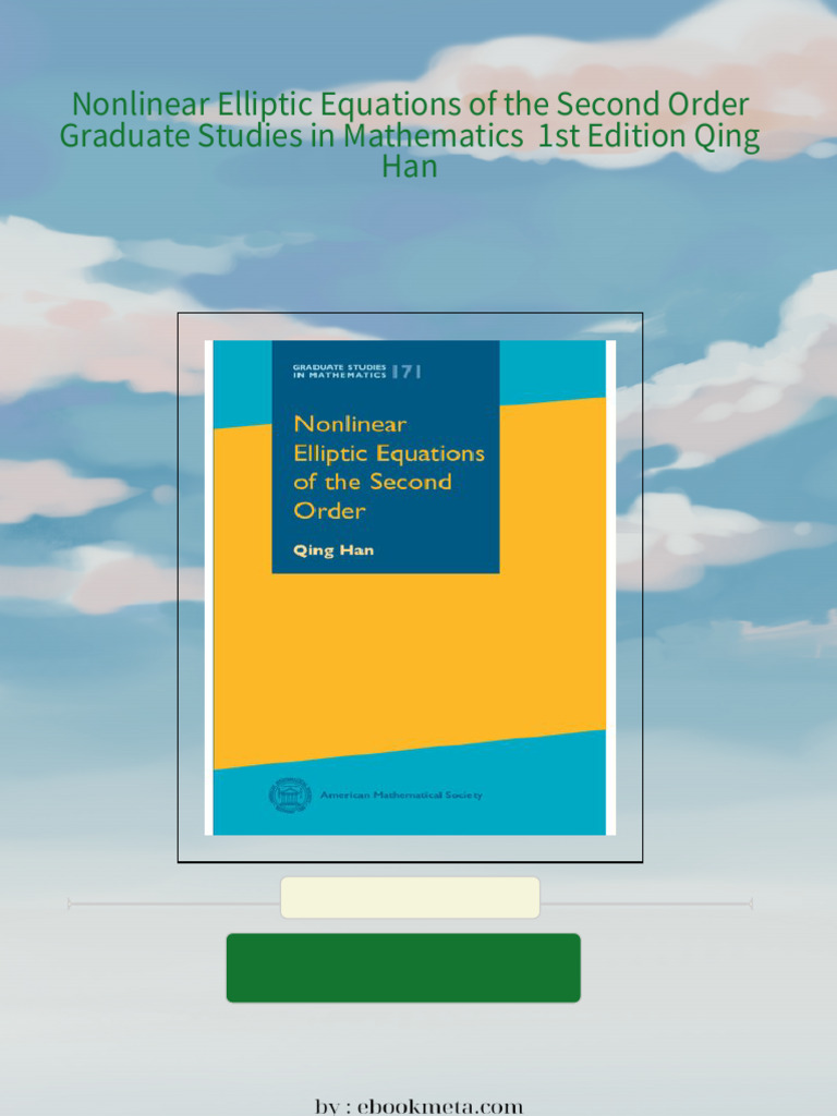 Download Nonlinear Elliptic Equations of the Second Order Graduate ... Download Nonlinear Elliptic Equations of the Second Order Graduate ...