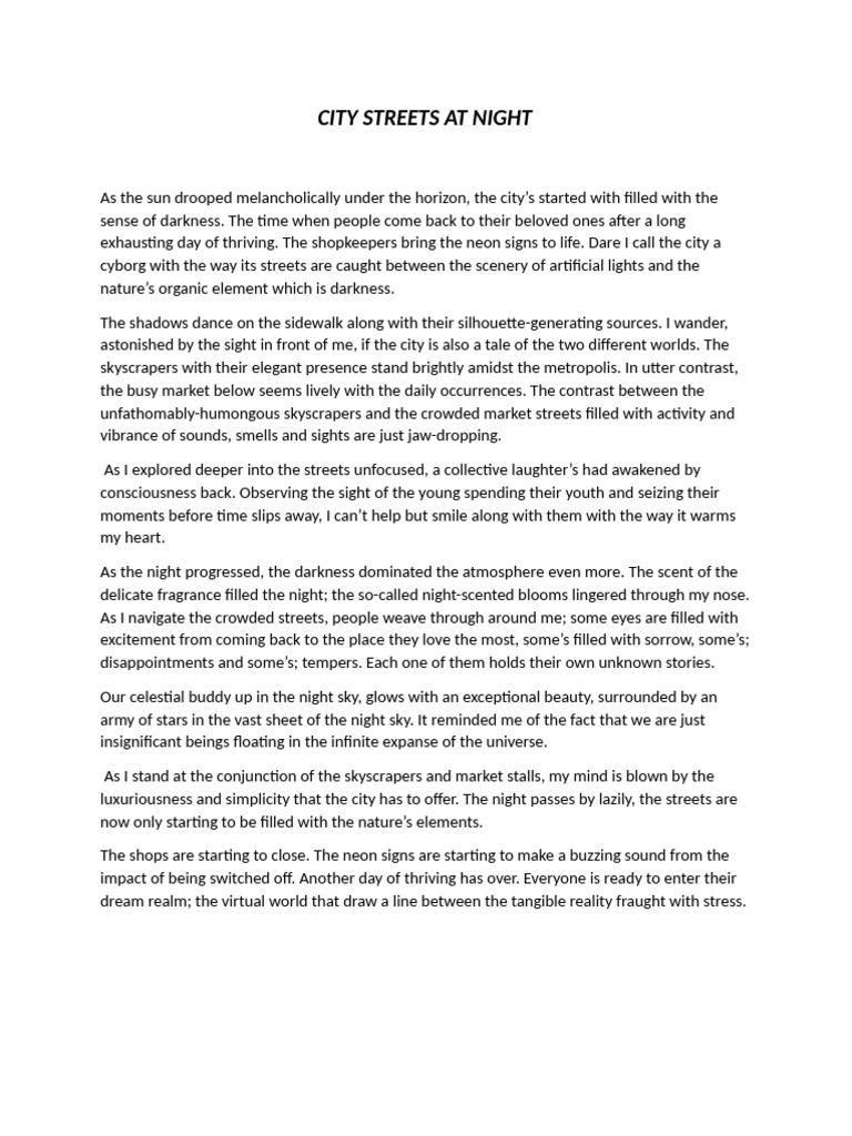 CITY STREETS AT NIGHT | PDF