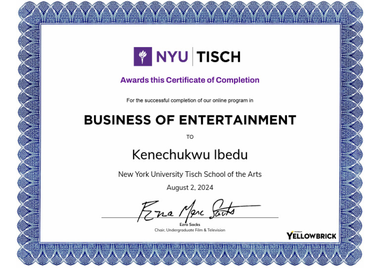 Kenechukwu Ibedu BOE Certificate | PDF