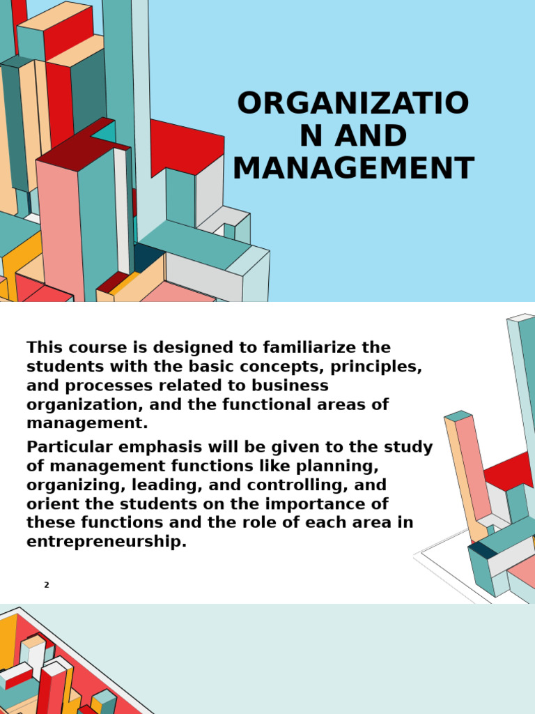 Organization and Management 1 | PDF | Planning | Strategic Planning