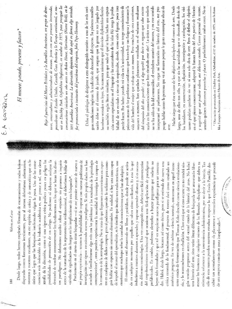 GOMBRICH, E, Museos | PDF