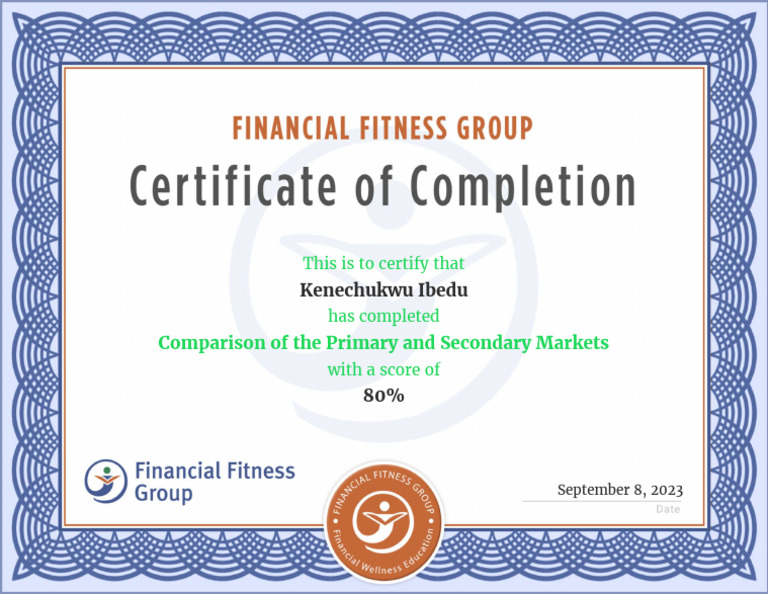 Certificate of Completion: Market Comparison | PDF