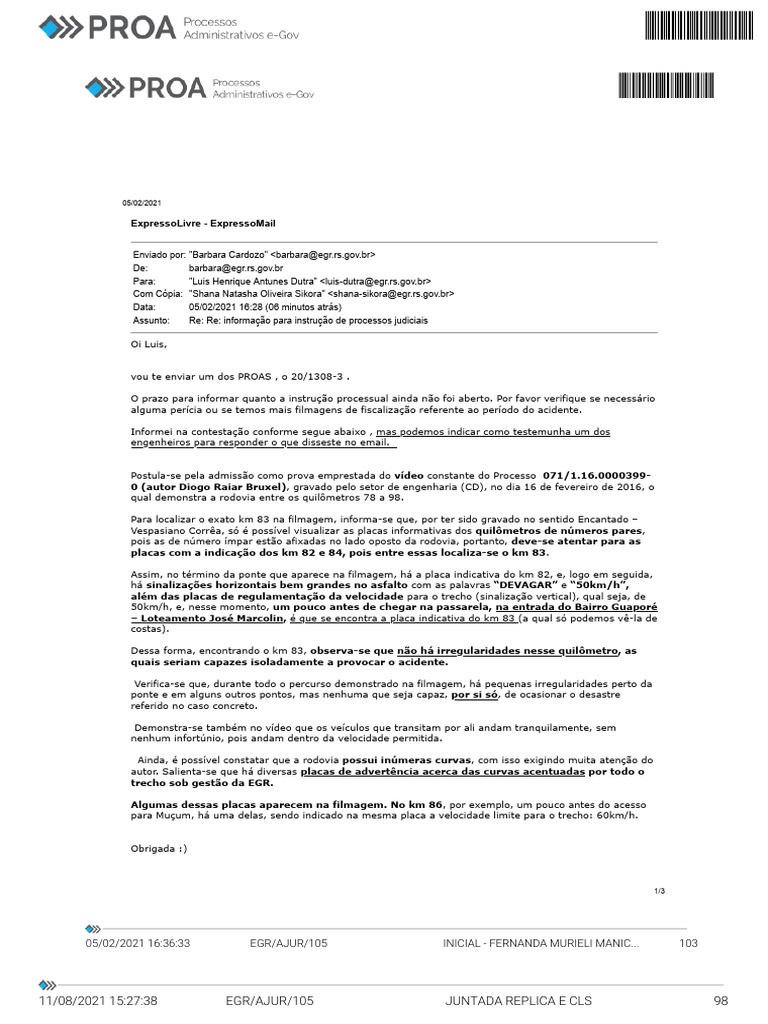 Velocidade Informada GENG e Solicitacao Verificar Pericia | PDF