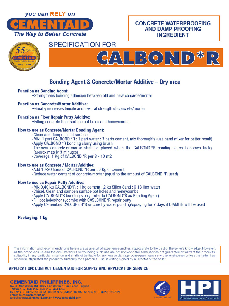 CALBOND R | PDF | Concrete | Mortar (Masonry)