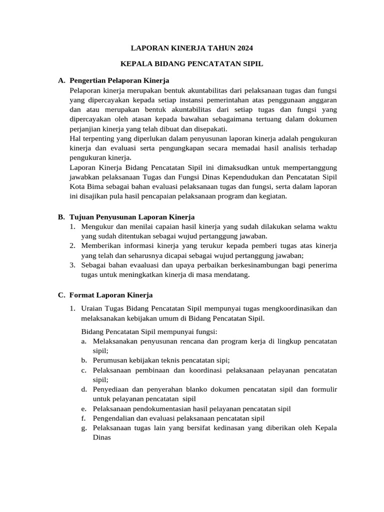 Burhan - LAPORAN KINERJA TAHUN 2024 | PDF