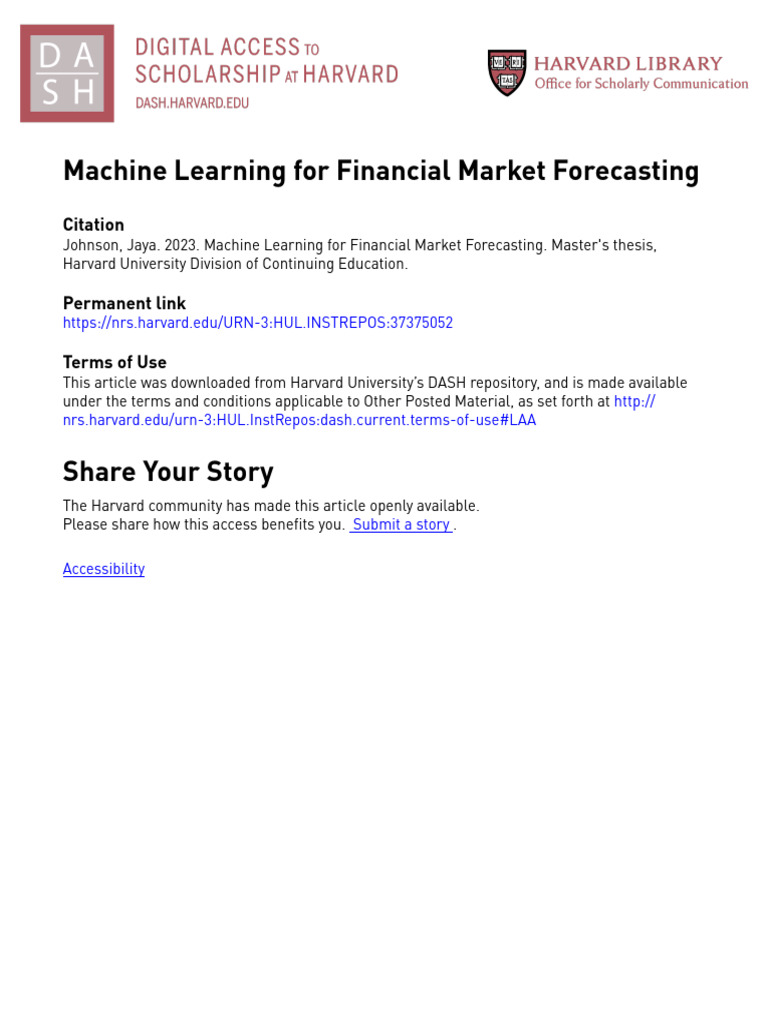 Machine Learning For Financial Market Forecasting | PDF | Support ...