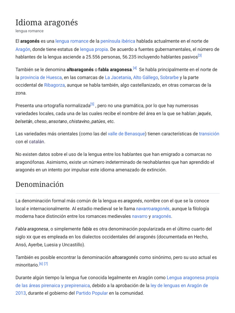 Aragonés: Lengua Romance en Aragón | PDF | Lingüística | Idiomas