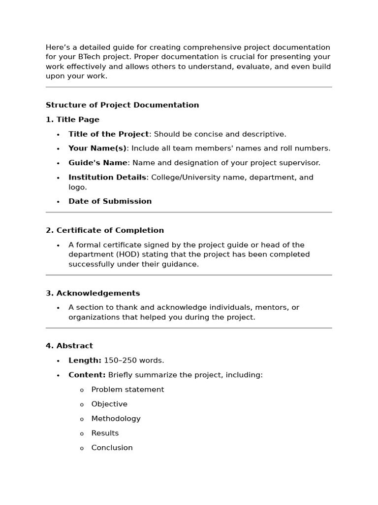 Project Documentation Guide | PDF | Software | Abstract (Summary)