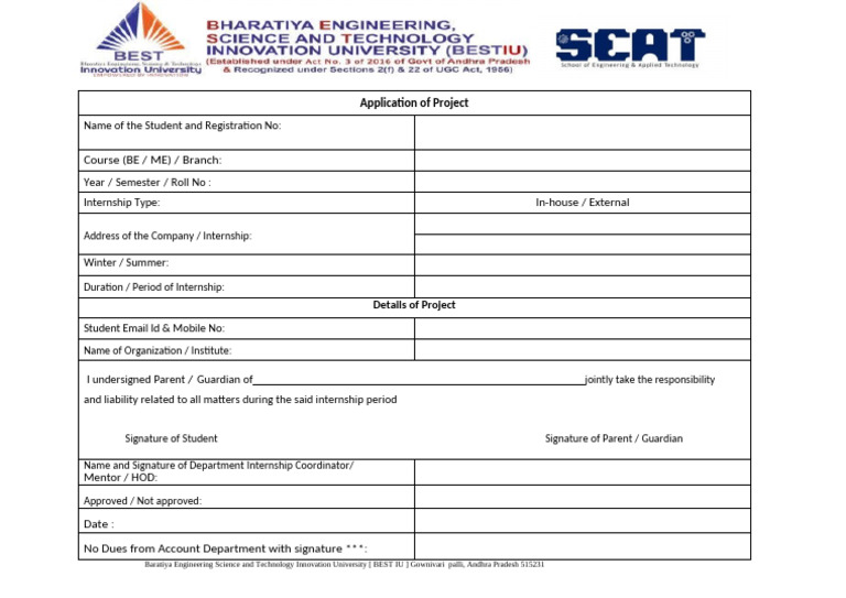 Project Application Form 1 | PDF