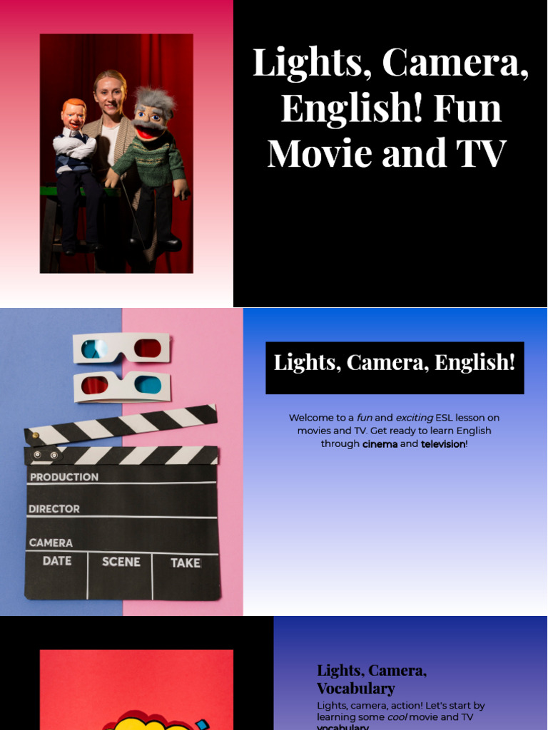 Wepik Lights Camera English Fun Movie and TV Esl Lesson For 12 Year Olds 20240229191702cmto | PDF