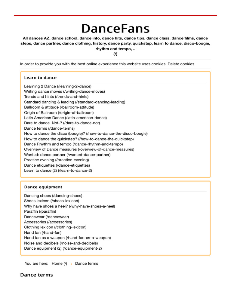 Dance terms | PDF | Dances | Performing Arts