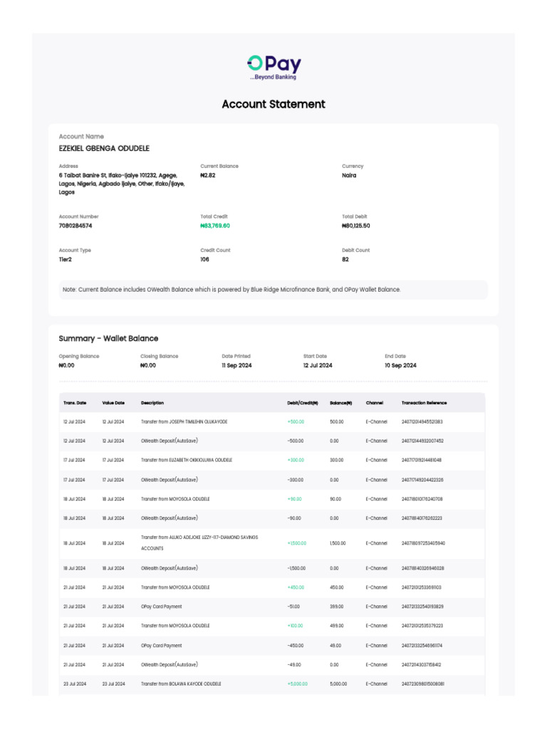 Ezekiel Gbenga Odudele - 7080284574 - 20240911171318 | PDF | Debits And ...