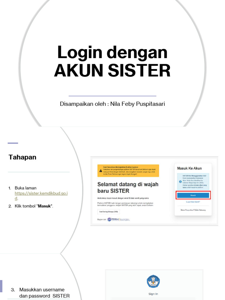 Simulasi SISTER (Login Ke AKUN SISTER) | PDF