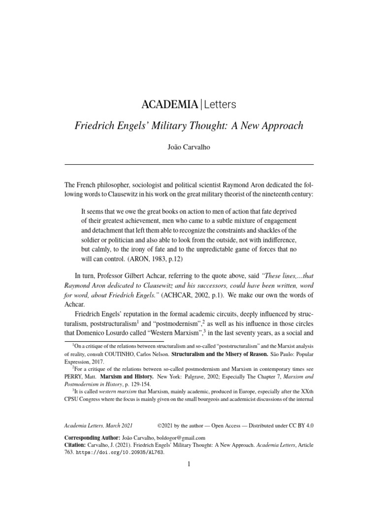 Friedrich Engels Military Thought A New | PDF | Marxism | Karl Marx