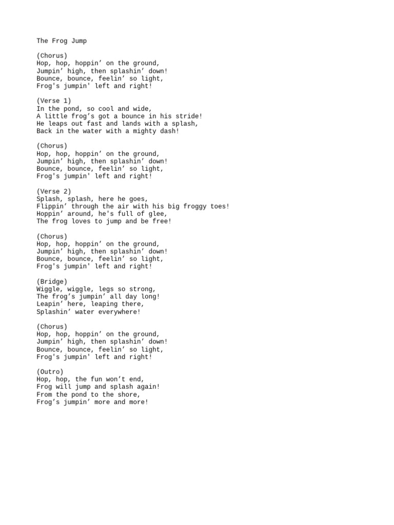 Froggy Fun: Jump and Splash! | PDF