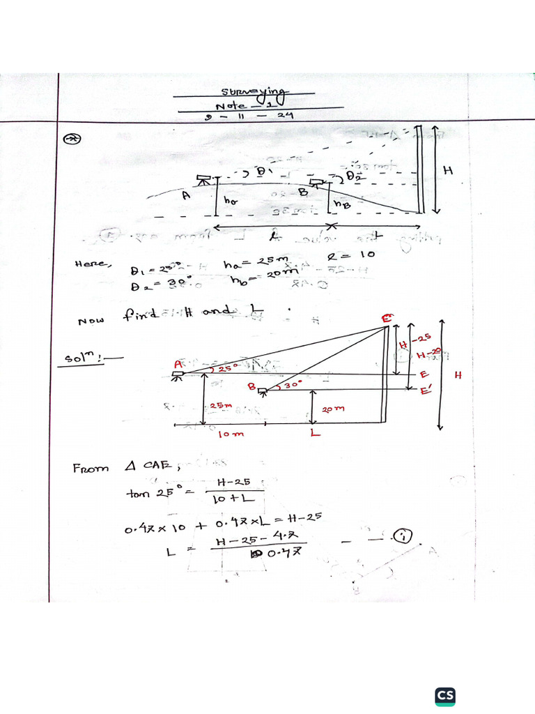 Surveying Note 1 | PDF