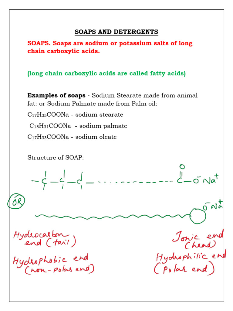 Soaps and Dtergentsassessment - Grade - X - Necessary Things | PDF ...