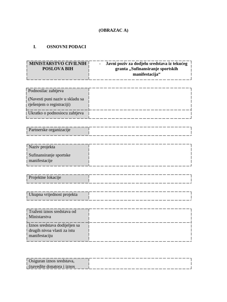 OBRAZAC A Bosanski | PDF