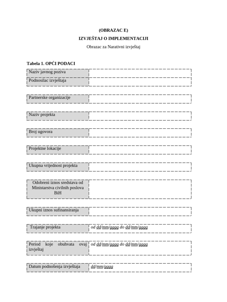 OBRAZAC E Bosanski | PDF