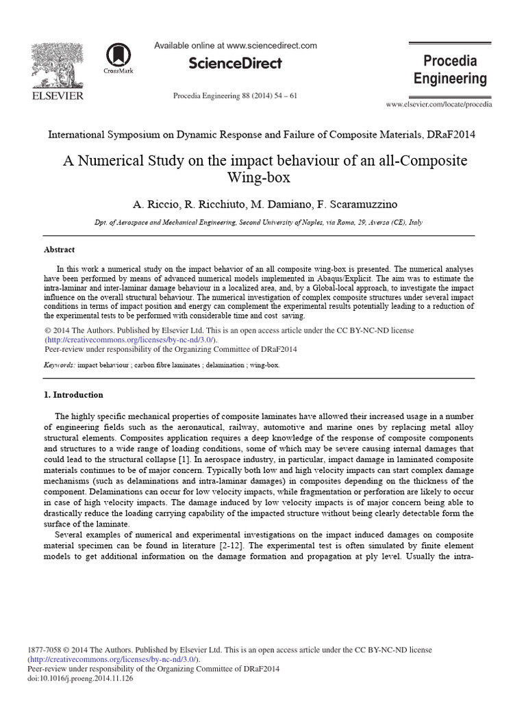 Composite Wing-Box Impact Study | PDF | Fracture | Composite Material