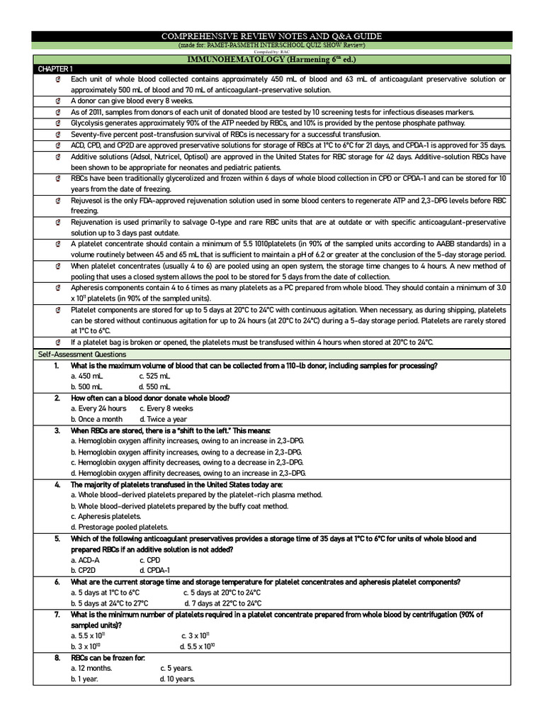 Blood Bank Comprehensive Review Notes | PDF | Antibody | Blood Type