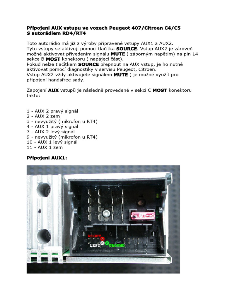 AUX Peugeot RD4 | PDF