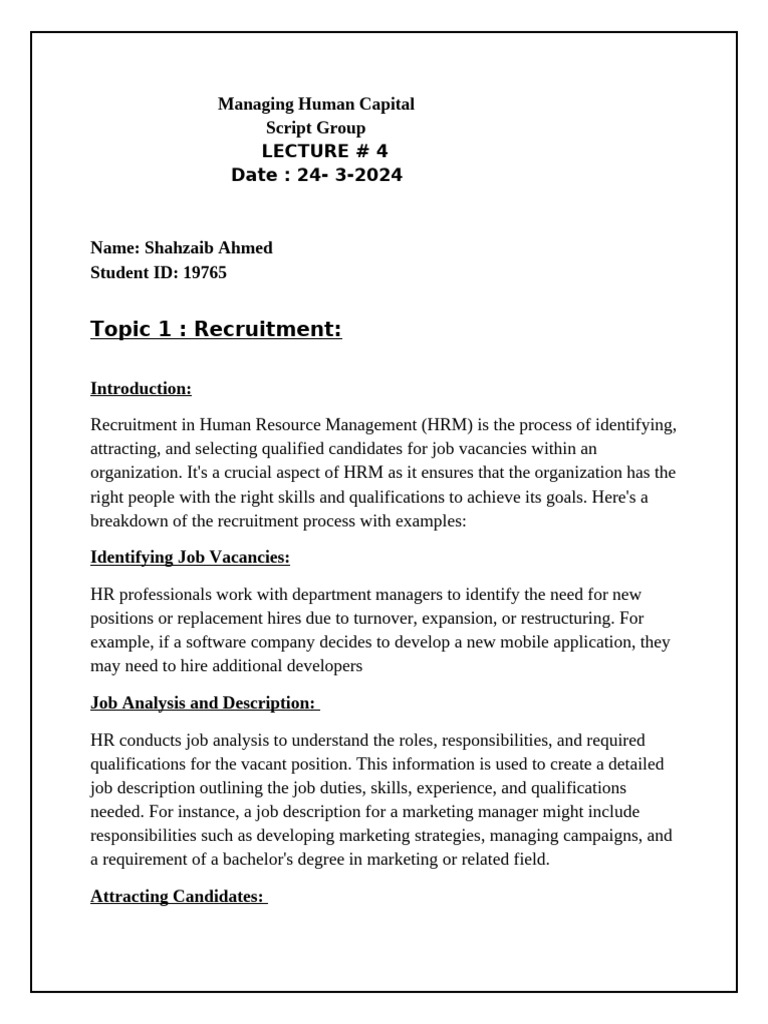 HR Script Lecture 4 | PDF | Expense | Diversity (Business)