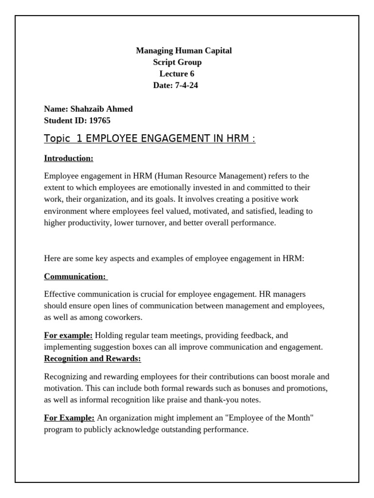 HRM Script Lecture 6 | PDF | Human Resource Management | Human Resources