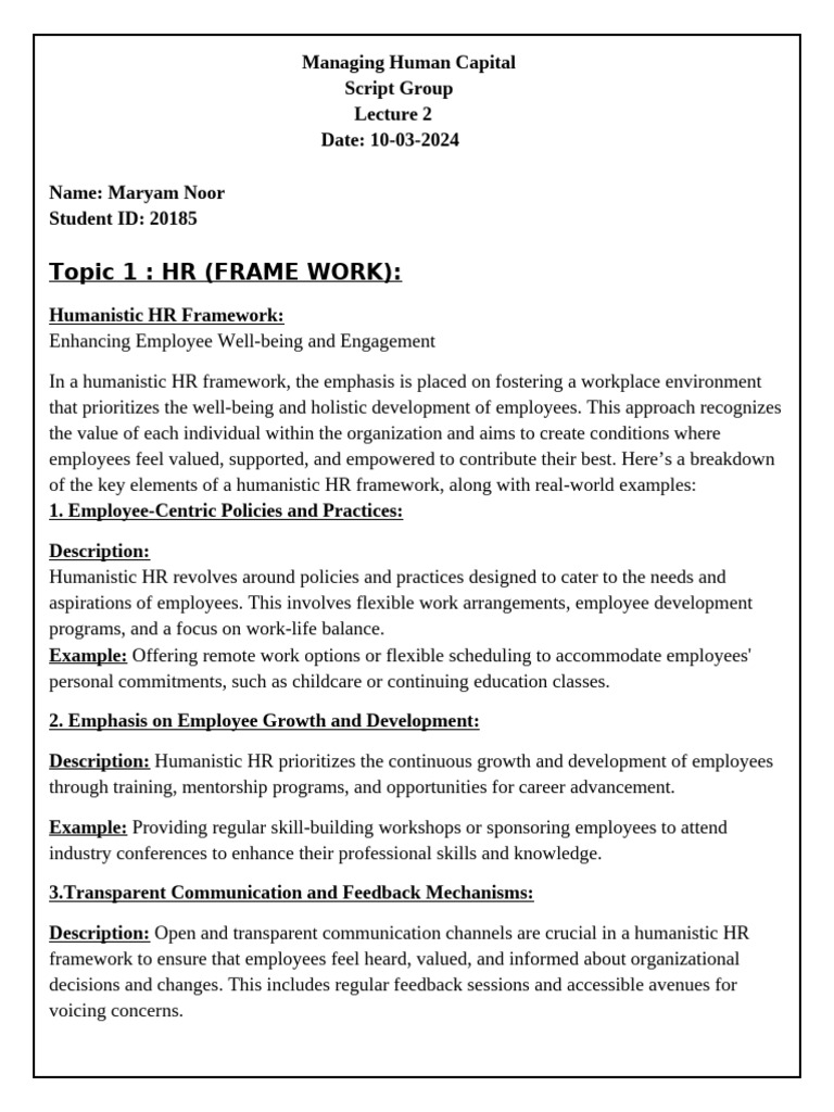 HRM Script lecture 2 | PDF | Human Resources | Human Resource Management