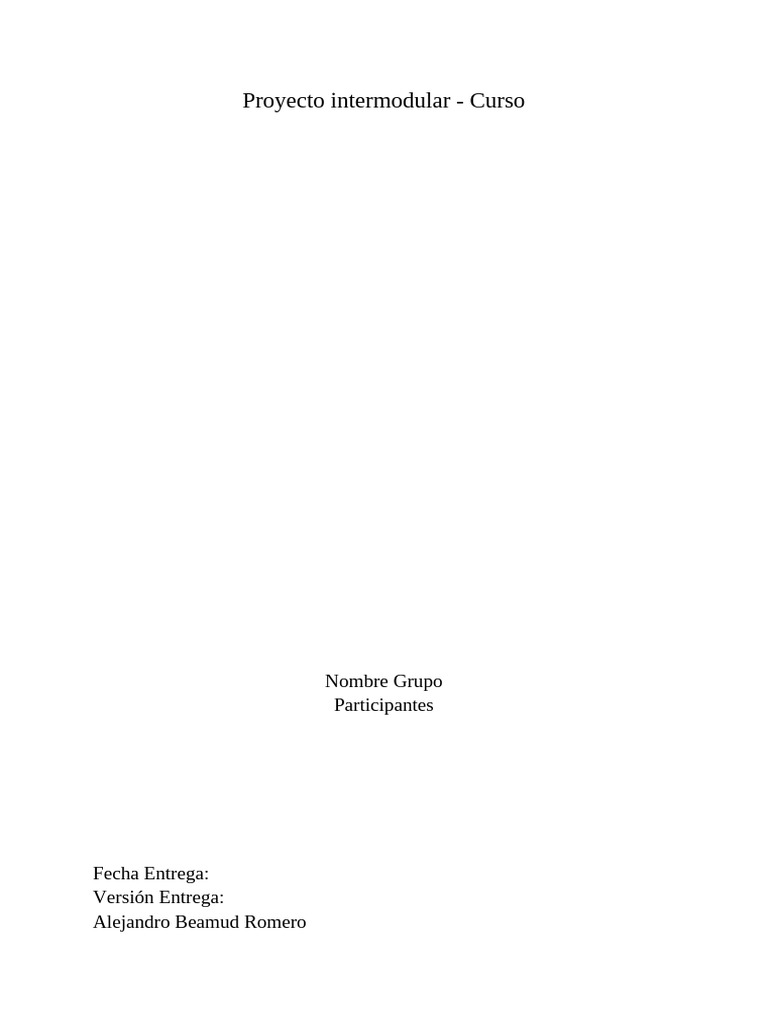 Plantilla Proyecto intermodular - Curso | PDF | Procesos de negocio | Pensamiento sistémico