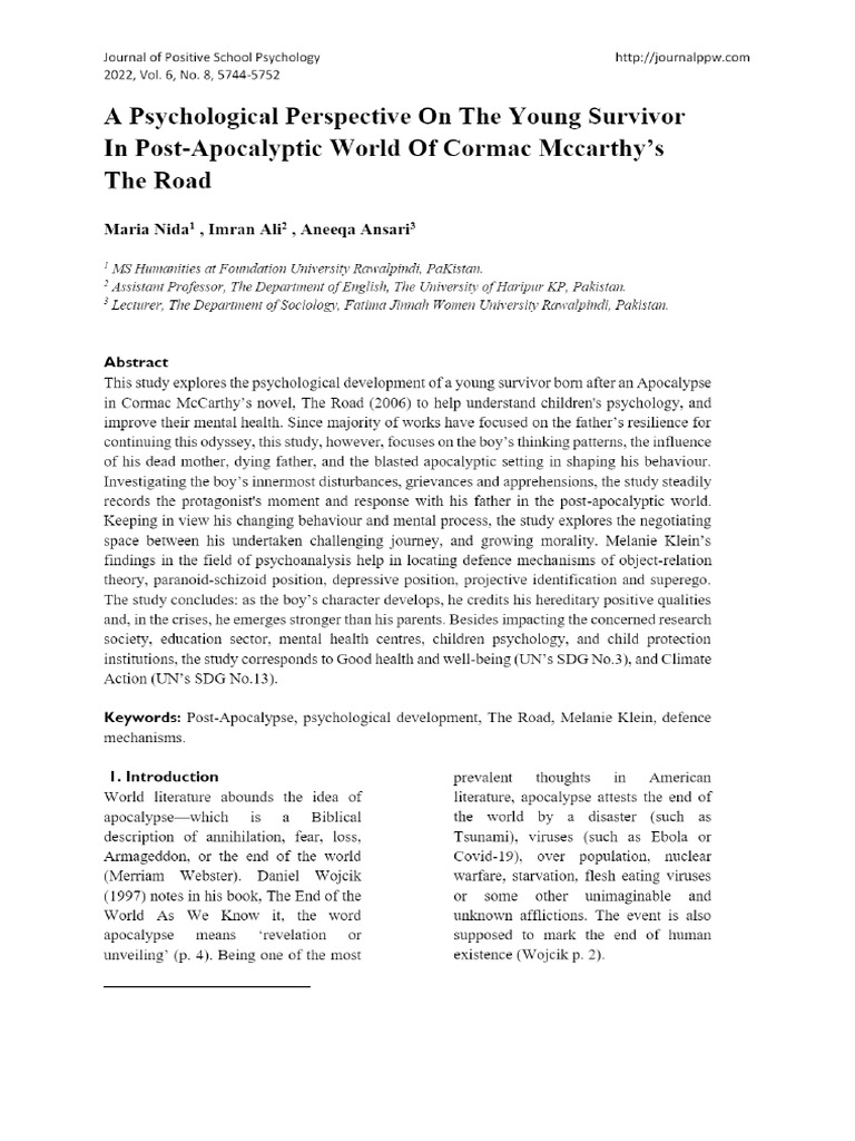 View of a Psychological Perspective on the Young Survivor in Post ...