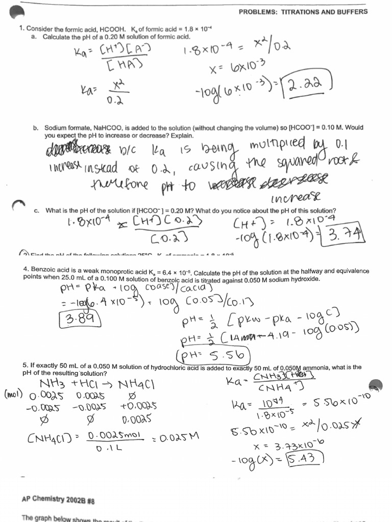 Titrations and Buffers Problems | PDF