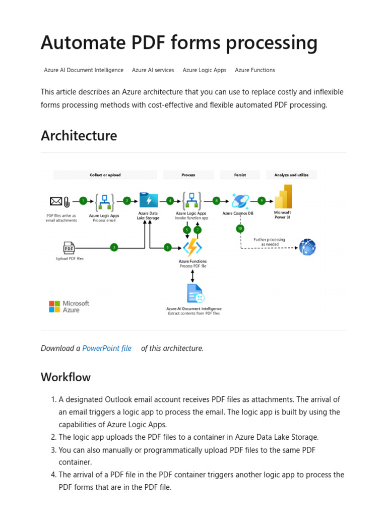 Automate Pdf Forms Processing Azure Architecture Center Microsoft Learn Pdf Microsoft