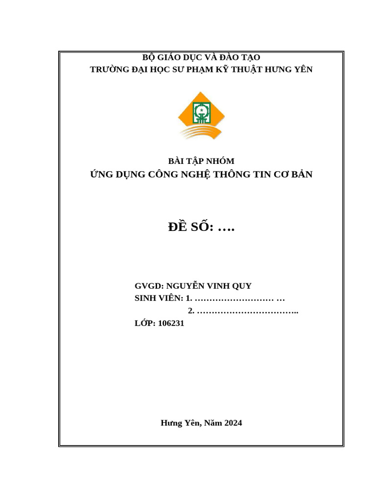 Bìa Bai Tap Nhom | PDF