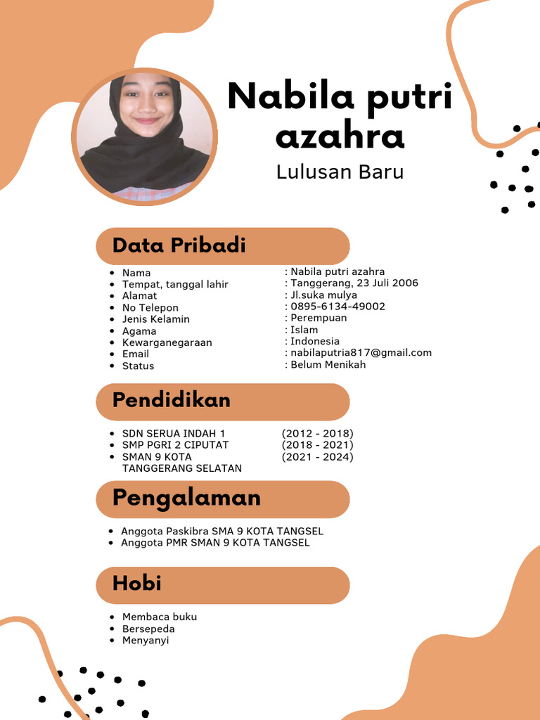 Profil Nabila Azahra: Pendidikan & Pengalaman | PDF