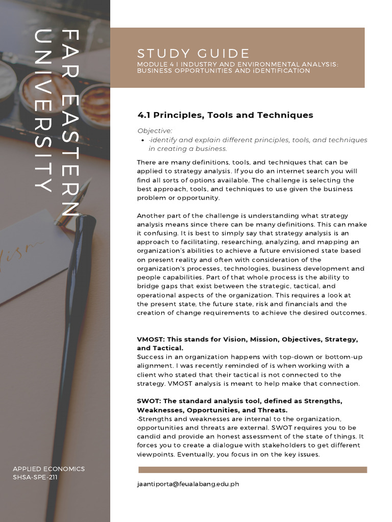 (M4-GUIDE) Industry and Environmental Analysis | PDF | Swot Analysis ...