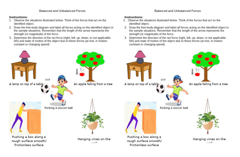 Activity 2 Balanced and Unbalanced Forces | PDF