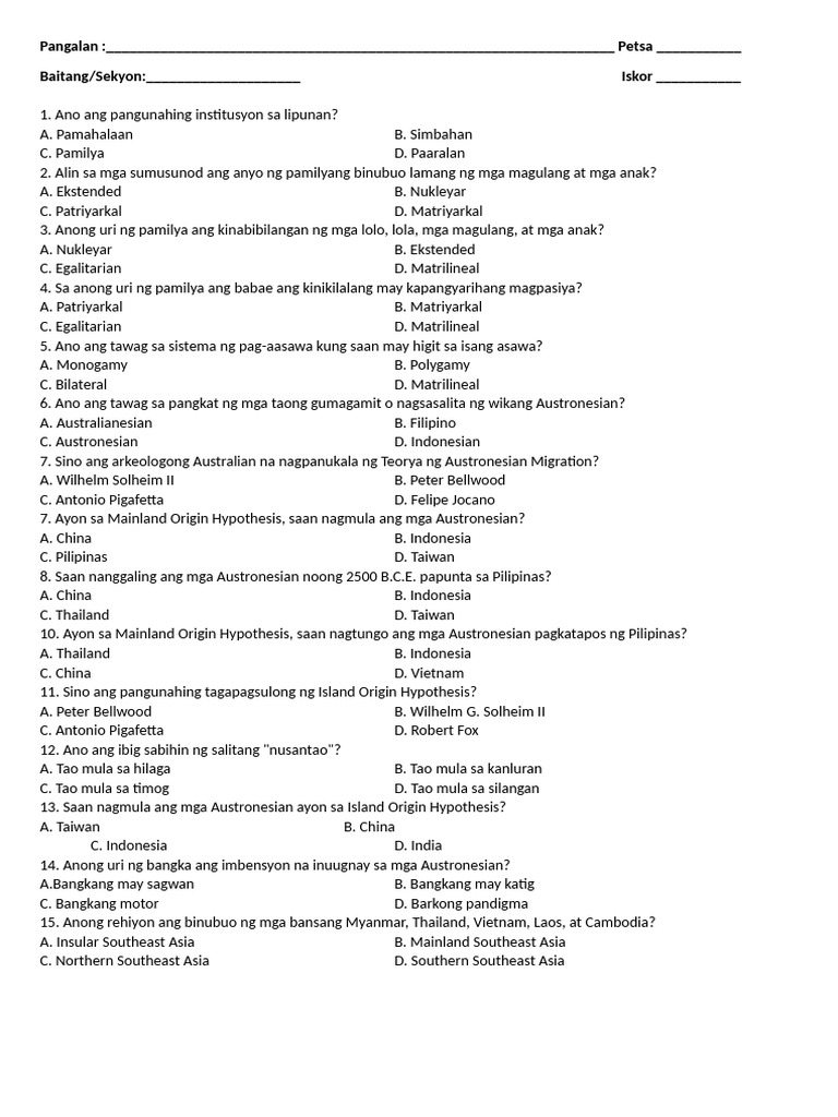Ap7 Q1 Summative | PDF