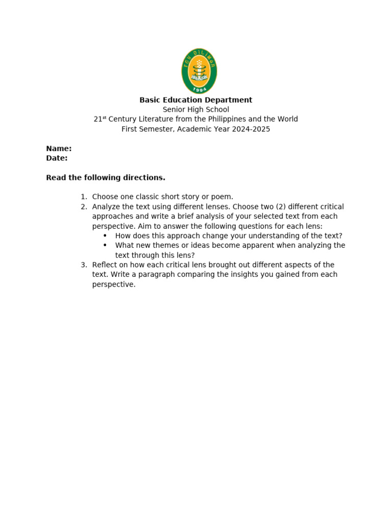 Analyzing Literature: Critical Approaches | PDF