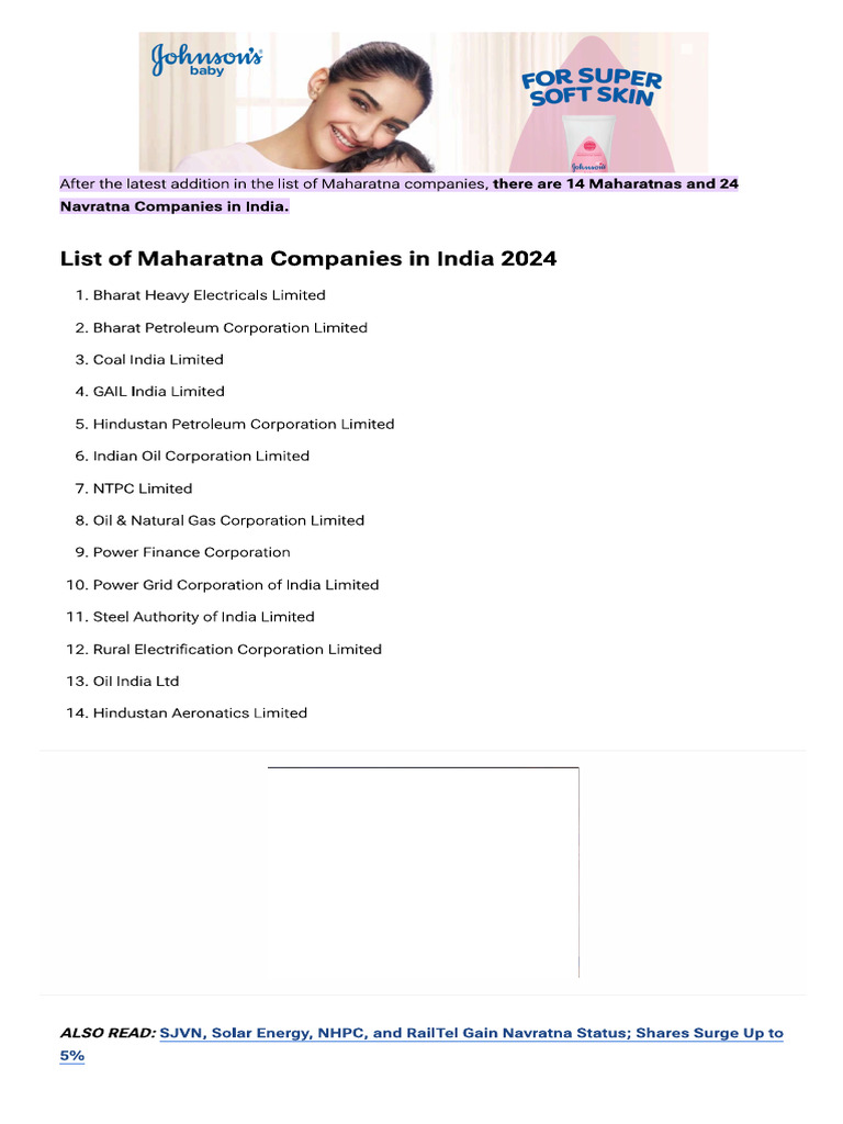 2024 List of Navratna or Mahratna Compnies in INdia | PDF