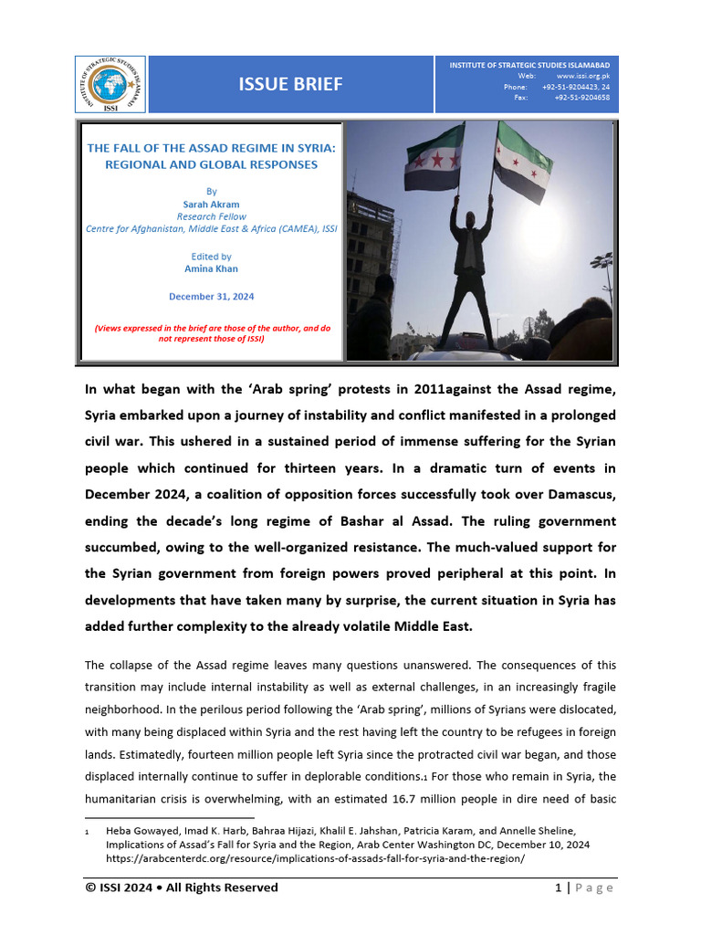 IB Sarah Dec 31 2024 | PDF | Syria | Bashar Al Assad
