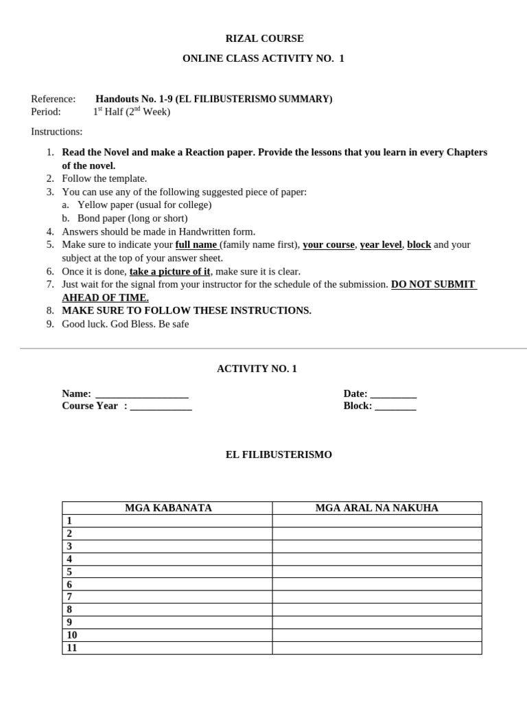Activity 1 El Fili | PDF
