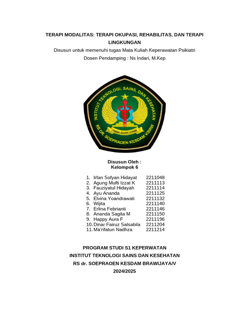 TERAPI MODALITAS | PDF