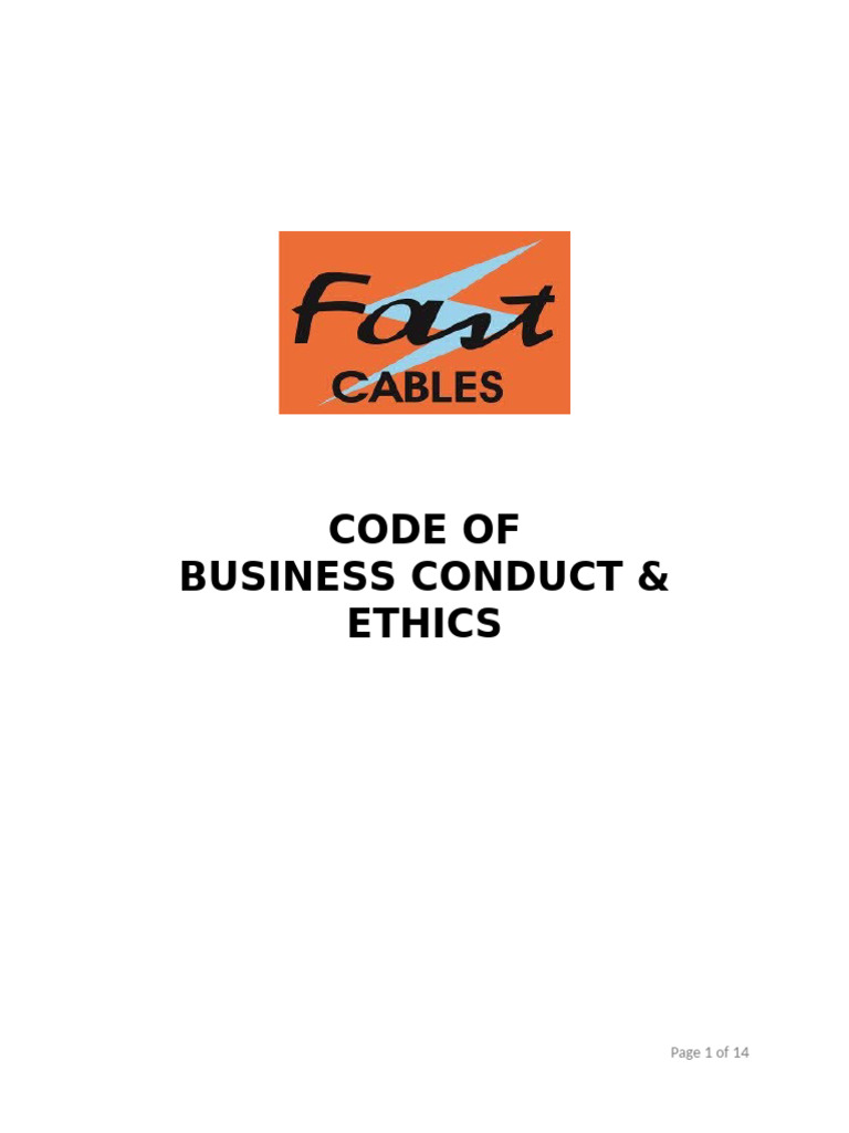 COC fast cables | PDF | Harassment | Business Ethics