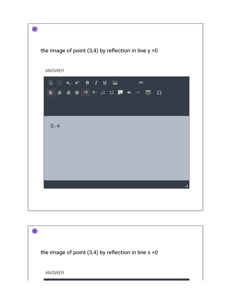 Reflections of Point (3,4) in Lines | PDF