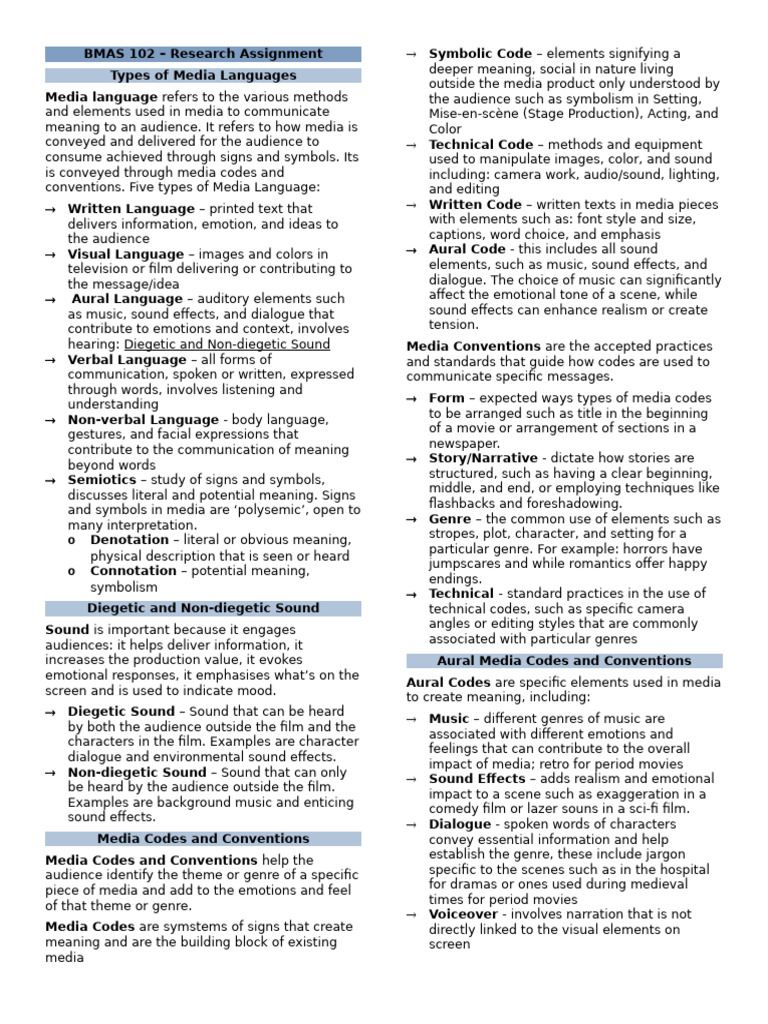 Week 1 - Research Assignment | PDF | Sound | Genre Week 1 - Research Assignment | PDF | Sound | Genre